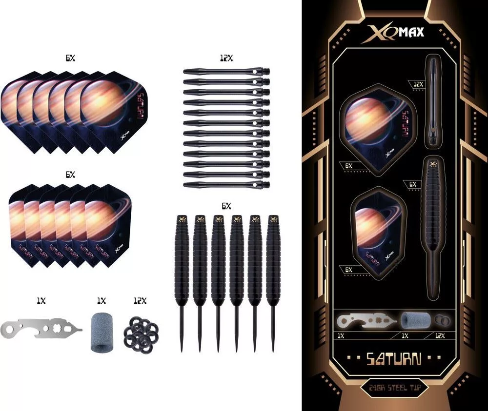 Darts szett steel XQ Max Saturn Dual, 24g, brass, 2 szett
