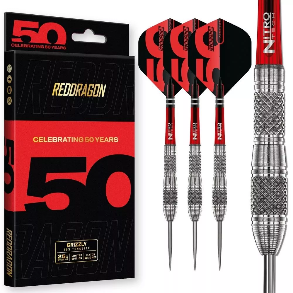 Dart szett steel Red Dragon Darts 50 Years - Grizzly 4, 25g